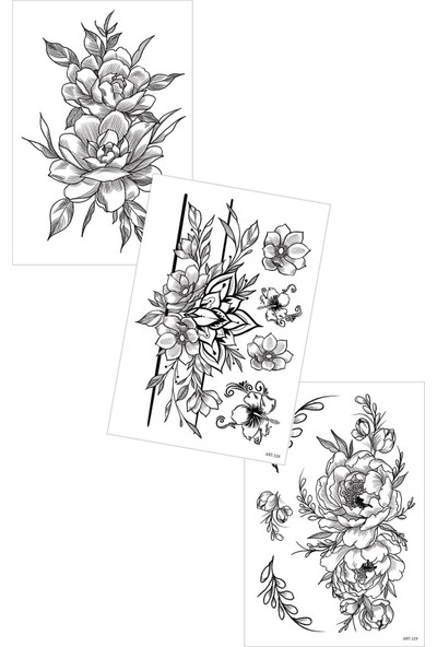 Artikel 3'lü Geçici Dövme Seti,geçici Tattoo ,vücut Dövme,kol Bilek Dövme,boyun Dövme,sırt Dövme