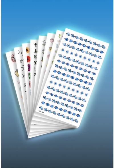 Artikel 8'li Tırnak Dövmesi Seti, Tırnak Sticker Seti, Nail Art, Tattoo Artikel 8'li Tırnak Dövmesi Seti, Tırnak Sticker Seti, Nail Art, Tattoo