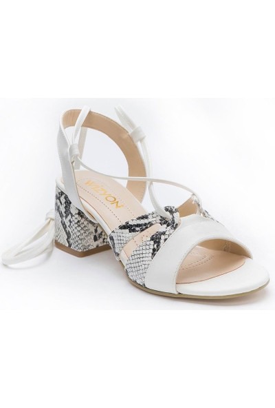 Erbilden Fayle Beyaz Cilt Yılan Desenli Topuklu Ayakkabı Erbilden Fayle Beyaz Cilt Yılan Desenli Topuklu Ayakkabı