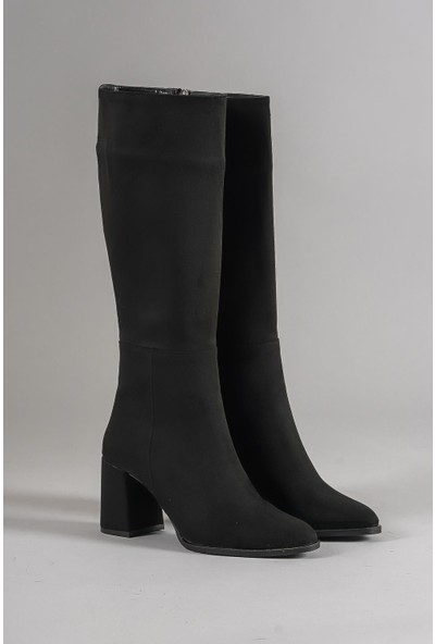 Shoecide Kadın Fermuarlı Süet Çizme