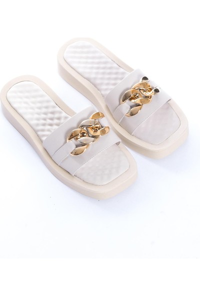 Shoecide Kadın Eva Toka Detaylı Tekbant Terlik