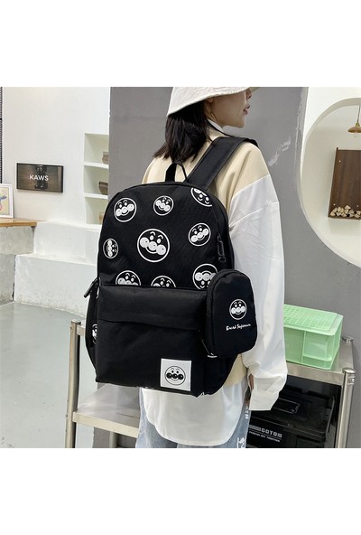 Kalavika Yeni Omuz Çantası Iki Parçalı Açık Eğlence Seyahat Çantası Büyük Kapasiteli Öğrenci Çantası Orta Okul Öğrencileri Çok Sequeniablock Iki Parçalı Siyah (Yurt Dışından)