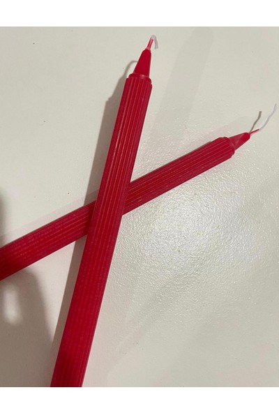 Candlelance Ikili Kırmızı Kokulu Çizgili Şamdan Mumu