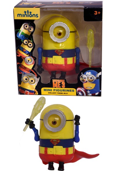 Minyon Süpermen Minyonlar Superman Karakteri Müzikli Oyuncak 13 cm