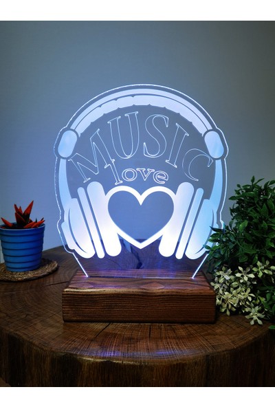 Dekor Mood Müsic Love 3D LED Lamba