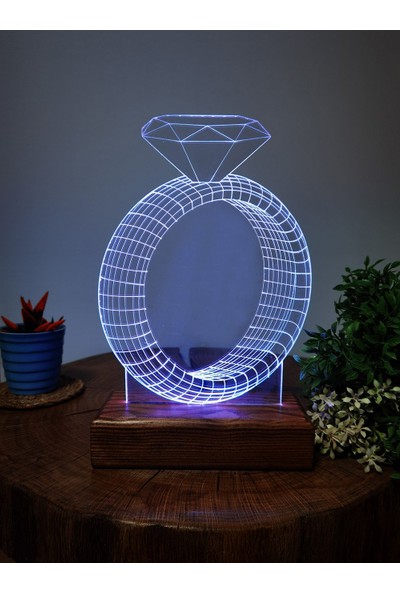 Dekor Mood Yüzük Ilizyon 3D LED Lamba