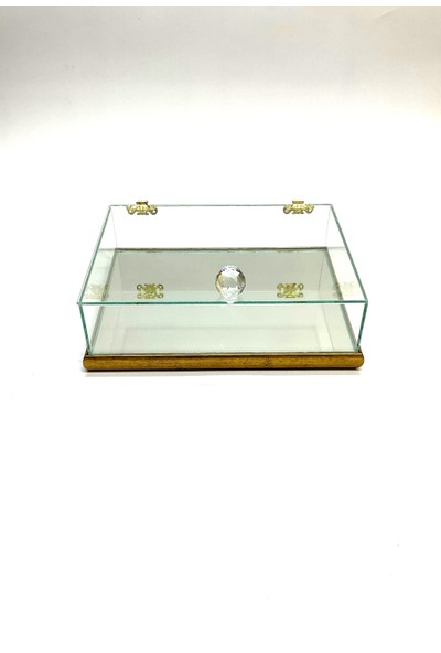 Bünyamin Çalışkan Cam Kutu Çikolata Kutusu Çok Amaçlı Takı Kutusu Dekoratif Kutu Hediyelik Kutu