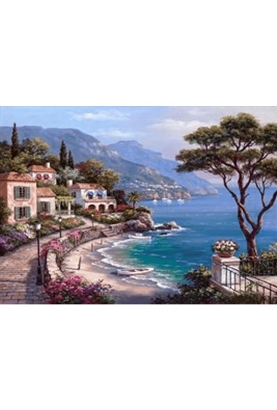 Shoecide Sahil Manzarası Sayılarla Boyama Seti - Kasnaklı 60 x 75 cm