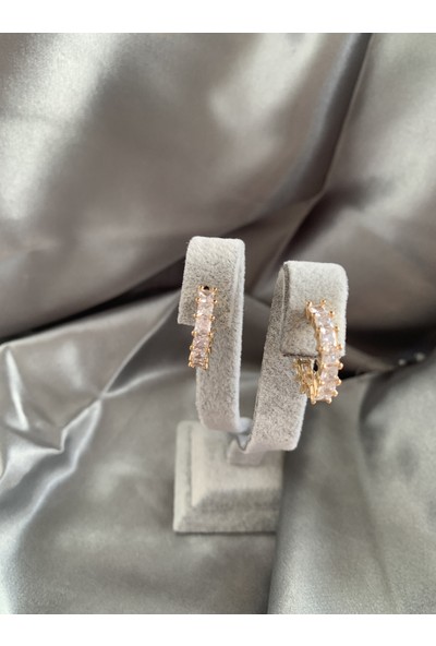 Bhems Jewelry Tamtur Zirkon Taş Gold Küpe
