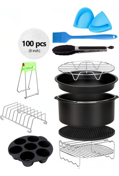 Yuandong 8 Inç Fritöz Aksesuarları 12 Parça-Siyah (Yurt Dışından) Yuandong 8 Inç Fritöz Aksesuarları 12 Parça-Siyah (Yurt Dışından)