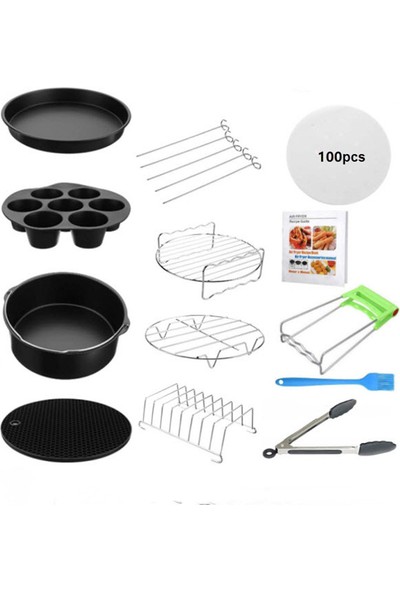 Yuandong 9 Inç Fritöz Aksesuarları 12 Parça - Siyah (Yurt Dışından) Yuandong 9 Inç Fritöz Aksesuarları 12 Parça - Siyah (Yurt Dışından)