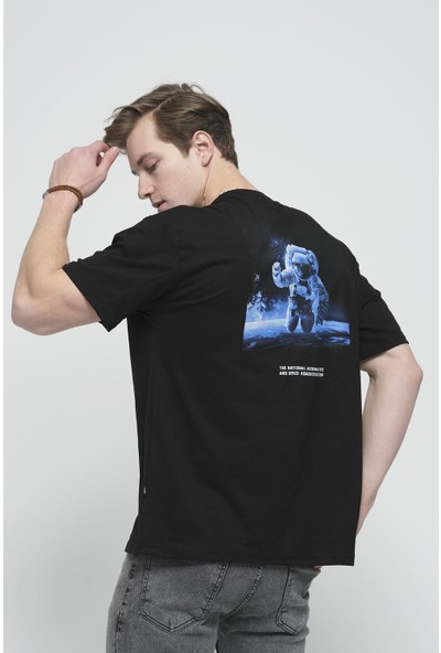Nasa Önü ve Arkası Baskılı Oversize Tshirt
