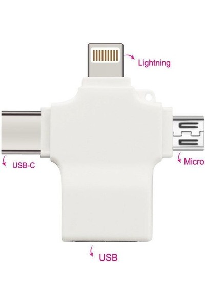 Realme Q2 Uyumlu Şarj Kulaklık Dönüştürücü Otg 3 Lü Adaptör Şarj Çoğaltıcı