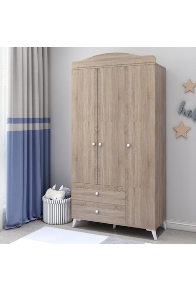 Afilli Milano 3 Kapaklı 2 Çekmeceli Dolap Sonomo