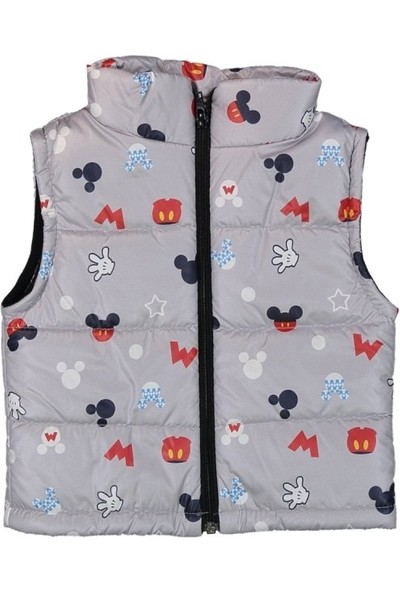 Boni Dik Yakalı Şişme Bebek Yelek Gri