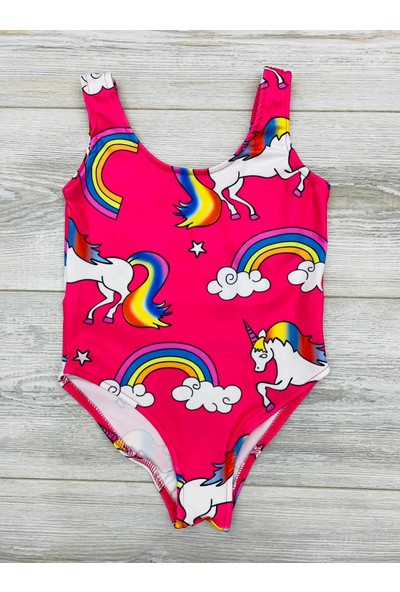Rapapa Kız Çocuk Unicorn Baskılı Mayo Pembe 0405- Rapapa Kız Çocuk Unicorn Baskılı Mayo Pembe 0405-