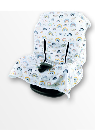 Ponçikya Organik Pamuk Müslin Oto Koltuğu Kılıfı - Mavi Gökkuşağı Ponçikya Organik Pamuk Müslin Oto Koltuğu Kılıfı - Mavi Gökkuşağı