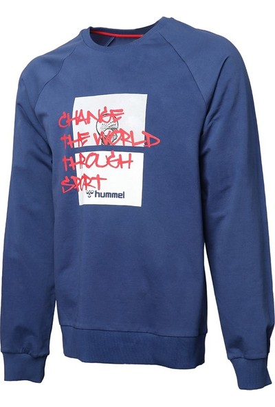 Hummel 921428-3882 Bisiklet Yaka Regular Fit Baskılı Lacivert Erkek Sweatshirt Hummel 921428-3882 Bisiklet Yaka Regular Fit Baskılı Lacivert Erkek Sweatshirt