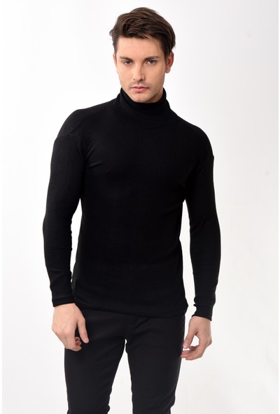 Belifanti Collection Erkek Balıkçı Yaka Boğazlı Slim Fit Kazak Siyah Belifanti Collection Erkek Balıkçı Yaka Boğazlı Slim Fit Kazak Siyah