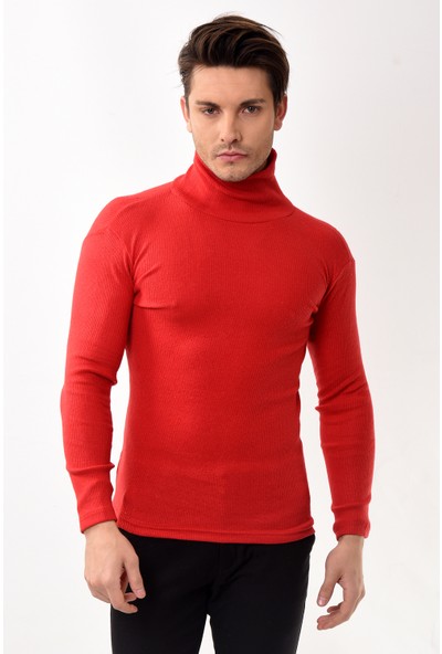 Belifanti Collection Erkek Balıkçı Yaka Boğazlı Slim Fit Kazak Kırmızı Belifanti Collection Erkek Balıkçı Yaka Boğazlı Slim Fit Kazak Kırmızı