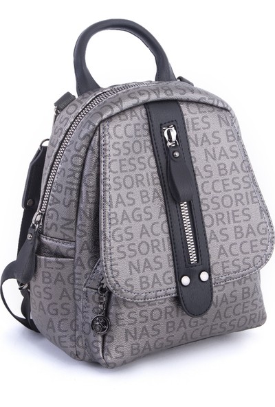 Nas Bag Nas 1081 Yazılı Kadın Sırt ve Omuz Çanta Nas Bag Nas 1081 Yazılı Kadın Sırt ve Omuz Çanta