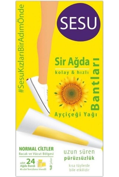 Sesu Sir Ağda Bantları 24 Lü Set Ayçiçek Yağlı Normal Ciltler Sesu Sir Ağda Bantları 24 Lü Set Ayçiçek Yağlı Normal Ciltler
