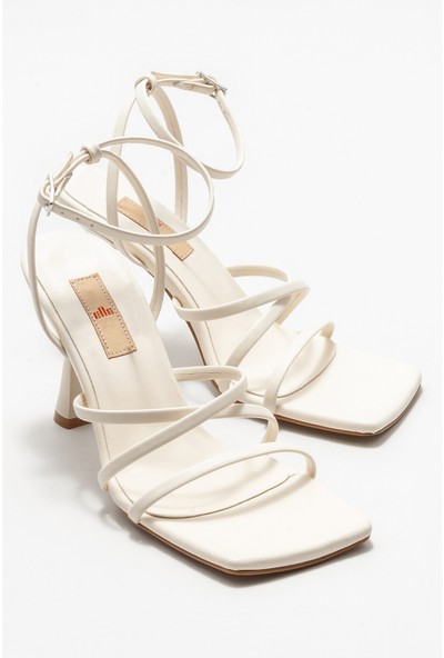 Elle Shoes Bej Kadın Topuklu Sandalet
