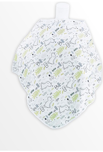 Ponçikya Organik Pamuk Müslin Panço Emzirme Örtüsü / Önlüğü - Sarı Dinozor Ponçikya Organik Pamuk Müslin Panço Emzirme Örtüsü / Önlüğü - Sarı Dinozor