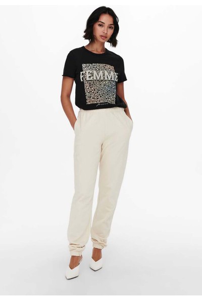 Only 15241104 Paca Lastikli Bayan Eşofman Alti - Bej Only 15241104 Paca Lastikli Bayan Eşofman Alti - Bej