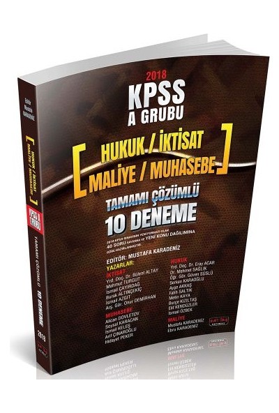 Savaş Yayınevi KPSS 2018 A Grubu 40 Soruluk 10 Deneme Tamamı Çözümlü