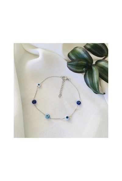 Pearl Beads Nazar Boncuklu Zincir Halhal