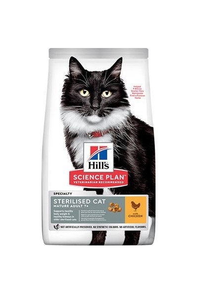 Hills 7+ Kısırlaştırılmış Tavuklu Yaşlı Kedi Maması 1,5 kg