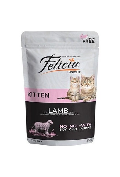 Dr. Clauder's Felicia Pouch Kitten Kuzu Etli Yavru Tahılsız Kedi Yaş Maması 85 gr Dr. Clauder's Felicia Pouch Kitten Kuzu Etli Yavru Tahılsız Kedi Yaş Maması 85 gr