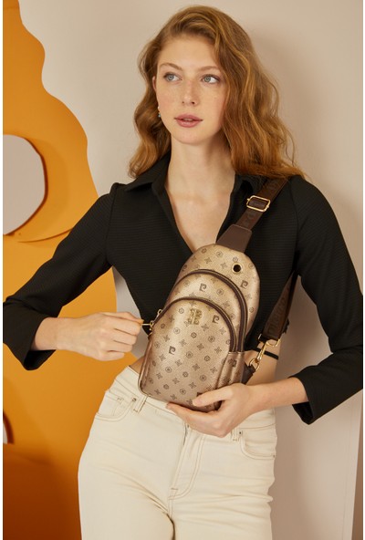 Pierre Cardin Altın Monogram Kadın Bel Çantası 05PO22Y1535-MN A
