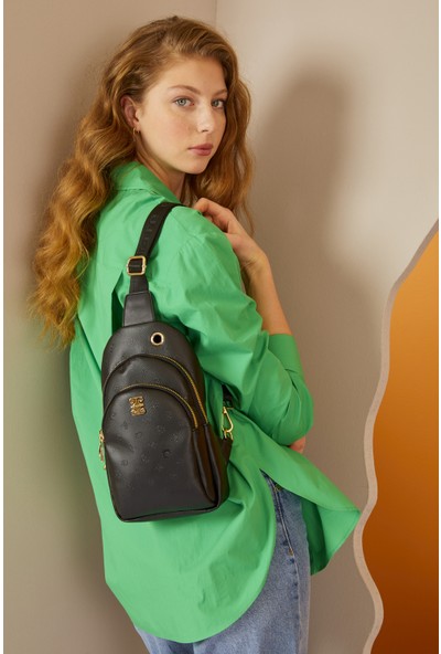 Pierre Cardin Print Siyah Kadın Bel Çantası 05PO22Y1535-P S