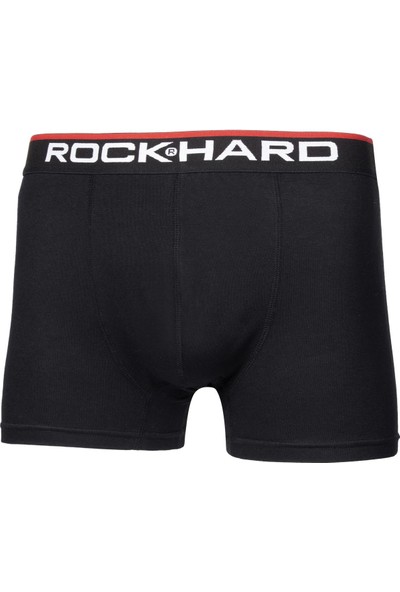 Rockhard Erkek Siyah Boxer Likralı Tekli