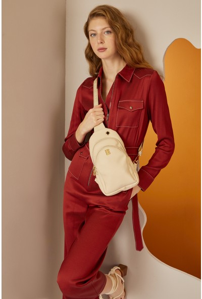 Pierre Cardin Print Bej Kadın Bel Çantası 05PO22Y1535-P Bj