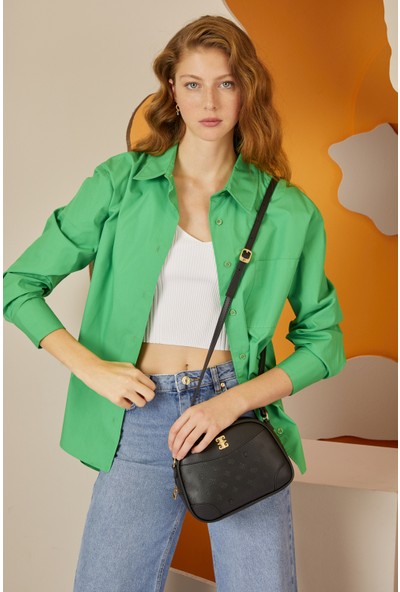 Pierre Cardin Print Siyah Kadın Çapraz Çanta 05PO22Y1534-P S