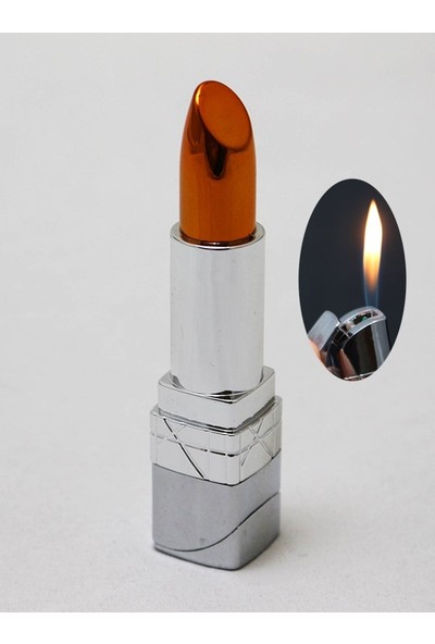 Capra Turuncu Ruj Çakmak Turuncu-Krom Renk Metal Manyatorlu Çakmak