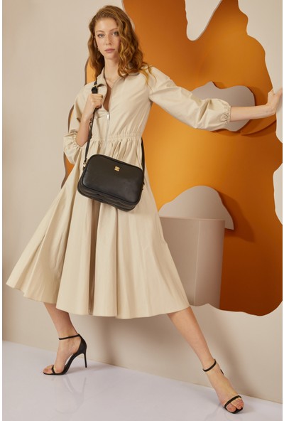 Pierre Cardin Print Siyah Kadın Çapraz Çanta 05PO22Y1536-P S