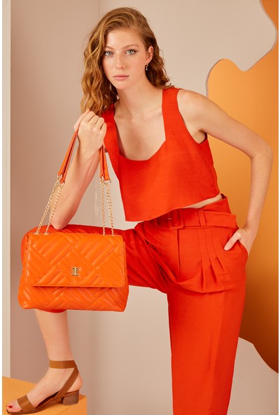 Pierre Cardin Portakal Kadın Çapraz Çanta 05PO22Y1611LSAK Pk