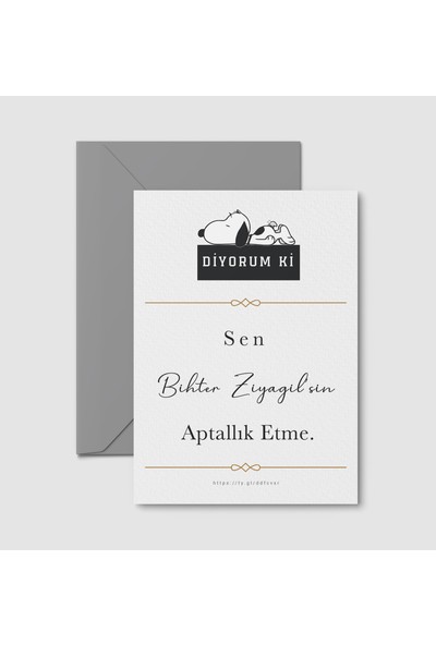 Hrs diyorum Ki Kartpostal Tebrik Kartı Zarf