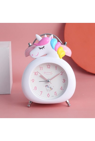 Şifainur Unicorn Işıklı Alarmlı Masa Saati Çift Çanlı Akar Saniyeli Dekoratif Çalar Saat Şifainur Unicorn Işıklı Alarmlı Masa Saati Çift Çanlı Akar Saniyeli Dekoratif Çalar Saat