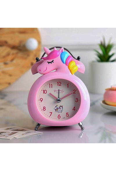 Şifainur Unicorn Işıklı Alarmlı Masa Saati Çift Çanlı Akar Saniyeli Dekoratif Çalar Saat Şifainur Unicorn Işıklı Alarmlı Masa Saati Çift Çanlı Akar Saniyeli Dekoratif Çalar Saat