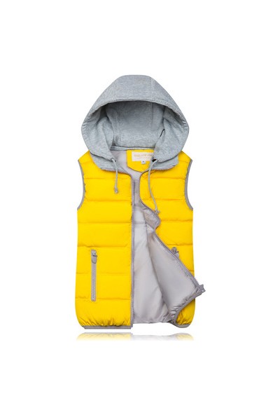 Fuzhuangpifa Kadın Için Kapüşonlu Yelek Ceket - Sarı (Yurt Dışından) Fuzhuangpifa Kadın Için Kapüşonlu Yelek Ceket - Sarı (Yurt Dışından)