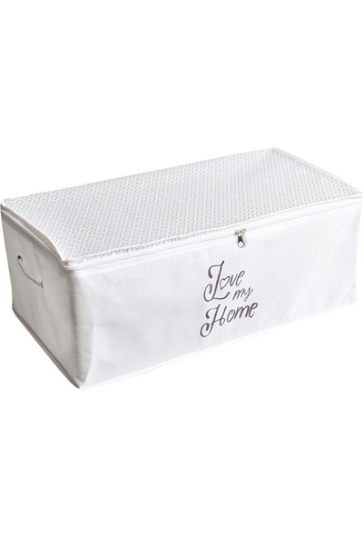 YUNUSOĞLU HOME Küçük Boy Desenli Beyaz Renk Baskılı Hurç 52 x 28 x 21 cm