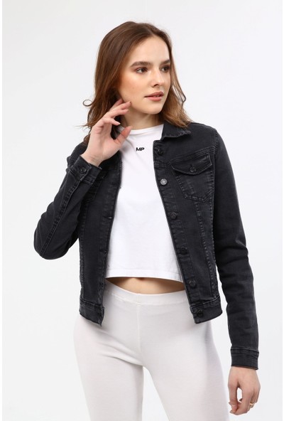 Nesafet Kadın Regular Fit Füme Kot Ceket Nesafet Kadın Regular Fit Füme Kot Ceket