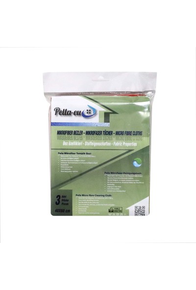 Pella Eu Mikrofiber Temizlik Bezi - 3'lü Pella Eu Mikrofiber Temizlik Bezi - 3'lü