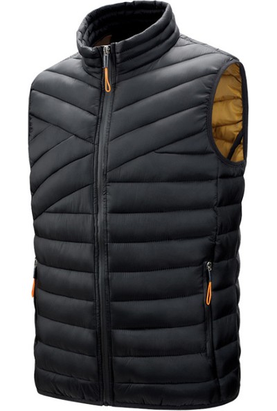 Fuzhuangpifa Dik Yakalı Kuş Tüyü Erkek Yeleği M - Siyah (Yurt Dışından)