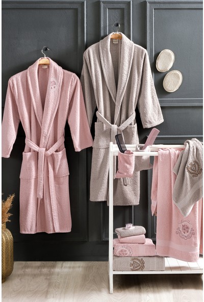 Güvenal Asya 16 Parça Kutulu Çeyizlik Aile Bornoz Seti | Bornoz Takımı | Çeyiz Seti